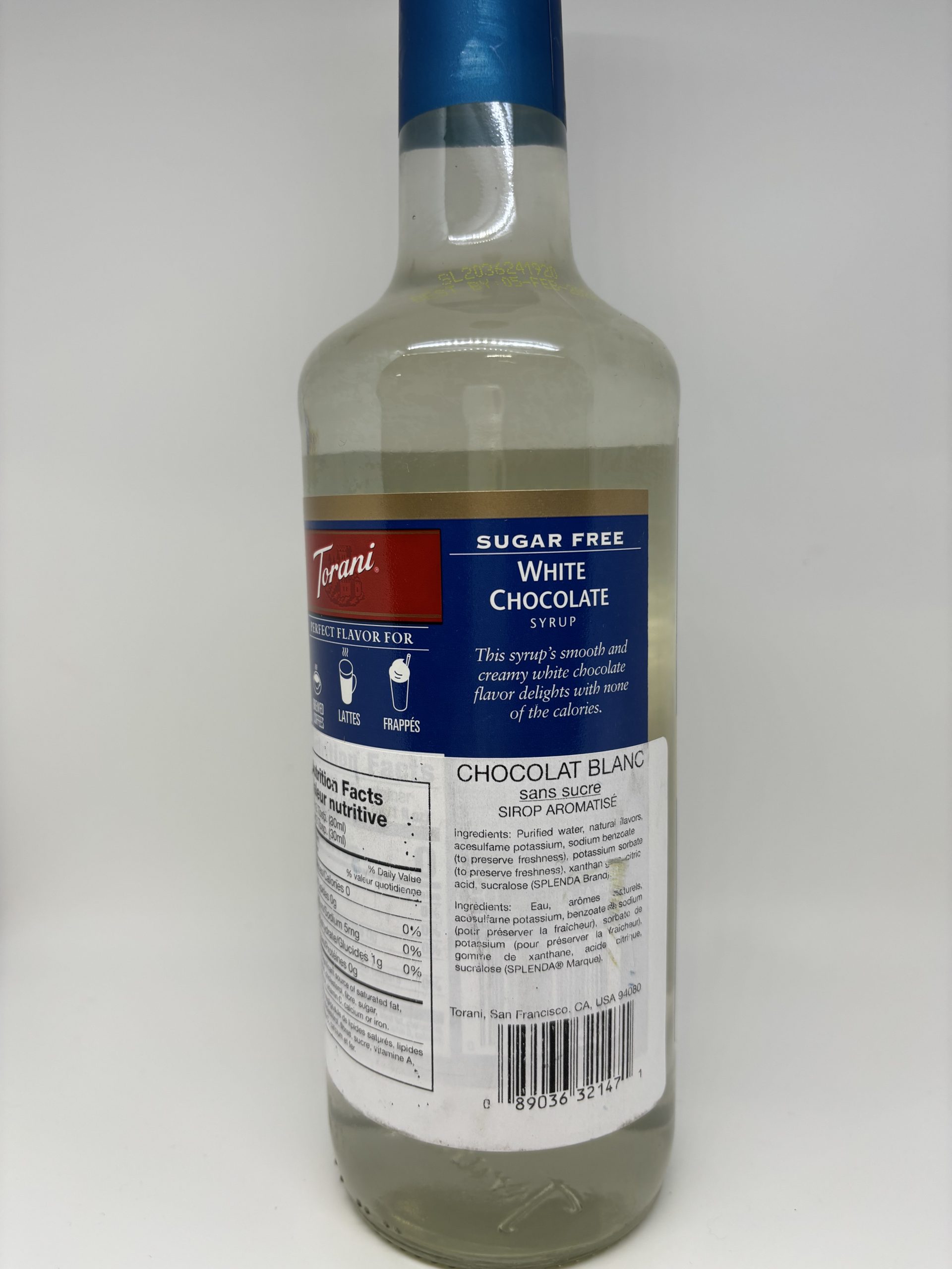 Sugar Free White Chocolate – Flavouring Syrup | McQuarries Tea & Coffee ...